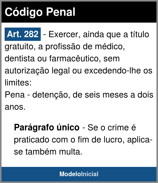 Artigo 282 - Código Penal / 1940