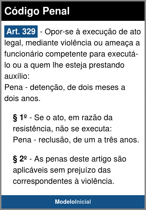 Artigo 329 Código Penal 1940