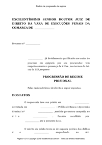 Modelo Pedido de progressão de regime