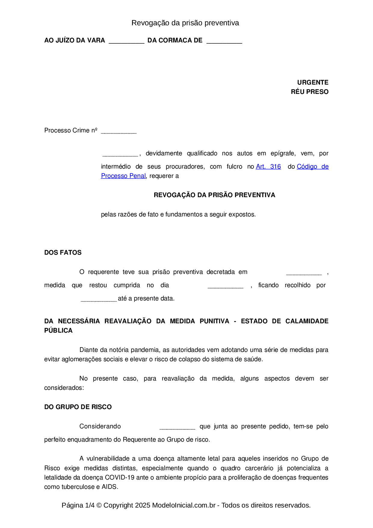 Revogação Da Prisão Preventiva Lei Maria Da Penha Lei Partilha